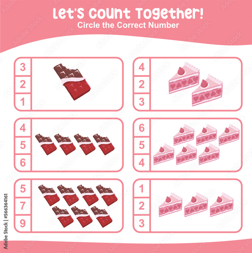 Let’s count together worksheet. Educational printable math worksheet ...
