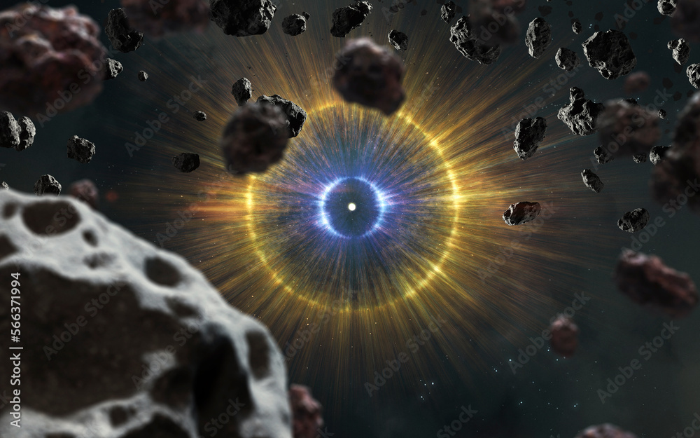 Collapse of the star. Supernova explosion. Big bang. 5K realistic ...