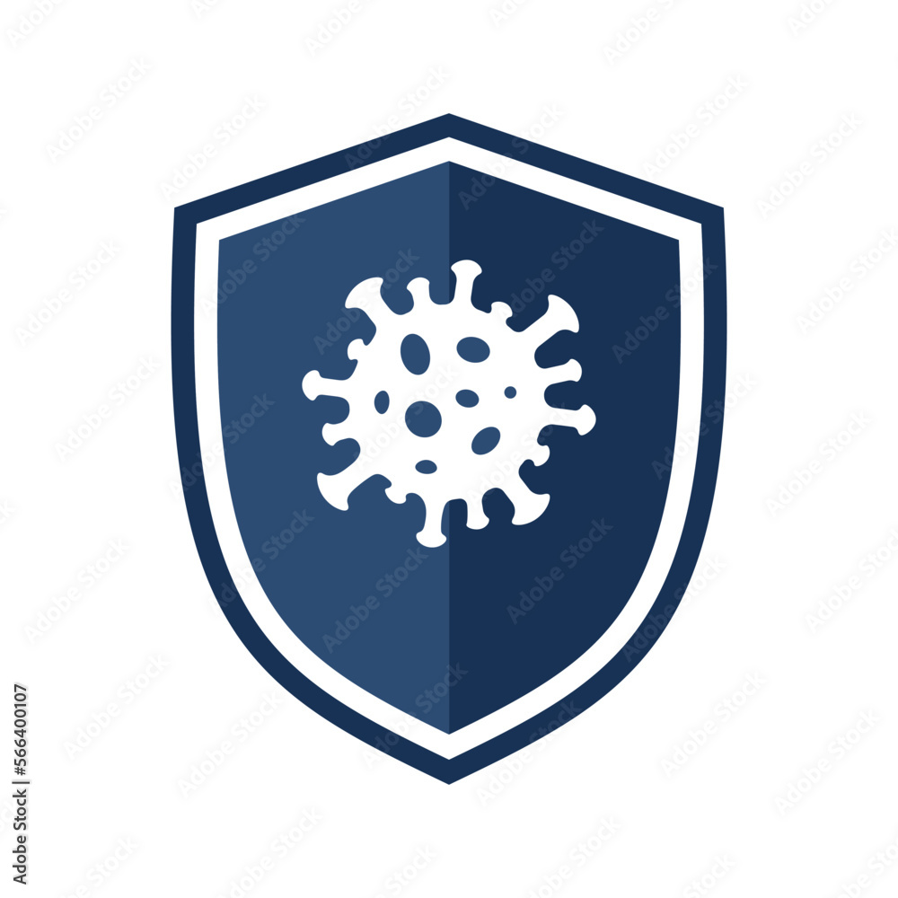 Shield with bacteria. illustration Stock Vector | Adobe Stock