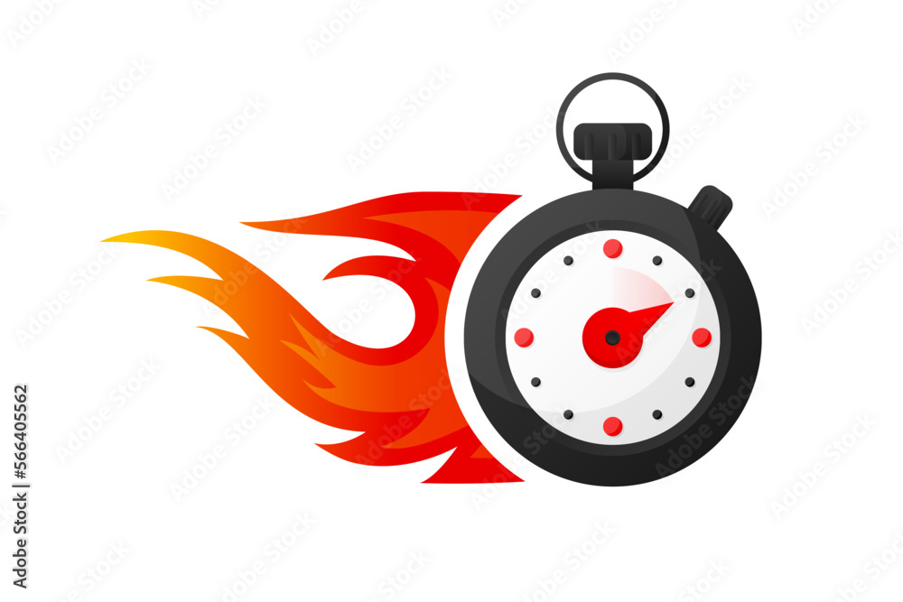 Vetor Fast Timer Clock And Stopwatch Countdown Timer Symbol Icon