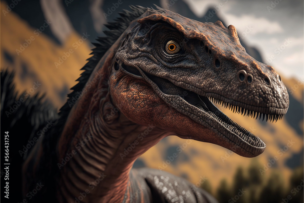 Utahraptor. Generative AI Stock Illustration | Adobe Stock