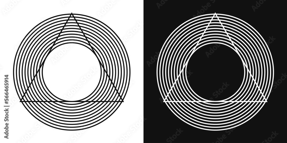 Abstract geometric figures with optical illusion and altered ...