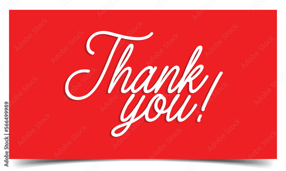 Thank you for lettering text handwriting calligraphy isolated on red ...
