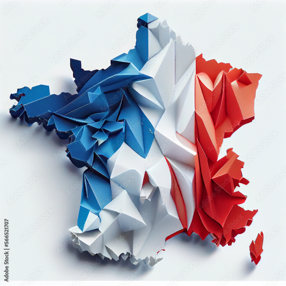 Origami map of France. abstract background Stock Illustration | Adobe Stock