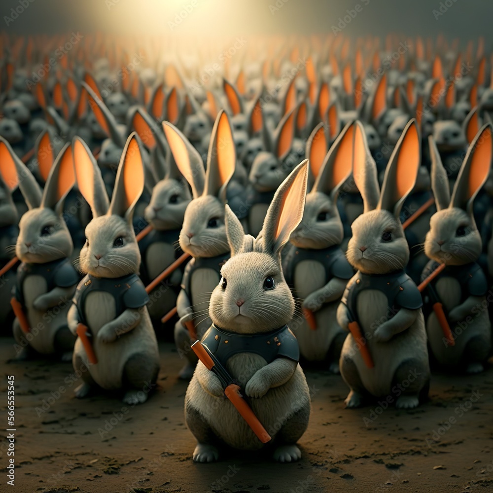 an entire army of rabbits with a carrot spear order of battle cute ...