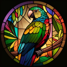 Bird Parrot Stained Glass Window Free Stock Photo - Public Domain Pictures