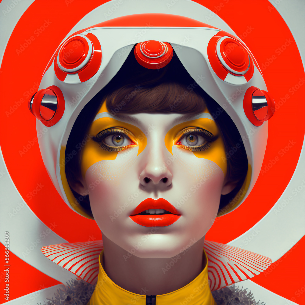 Generative Ai Illustration Portrait Of Young Woman Posing Surrealism