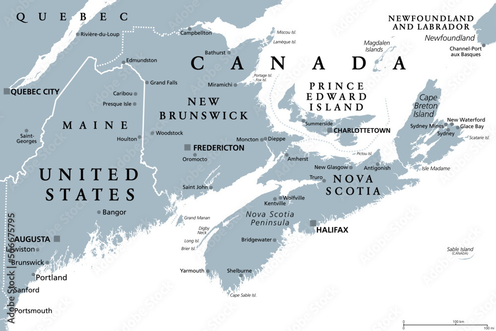 The Maritimes region of Eastern Canada, also called Maritime provinces ...