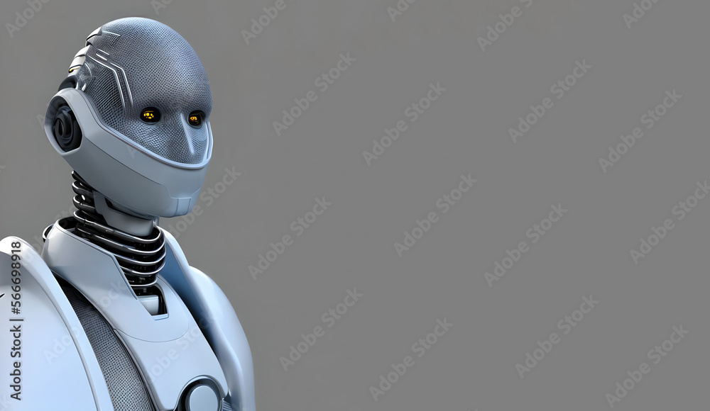 spooky futuristic robot without mouth, artificial intelligence, ai ...