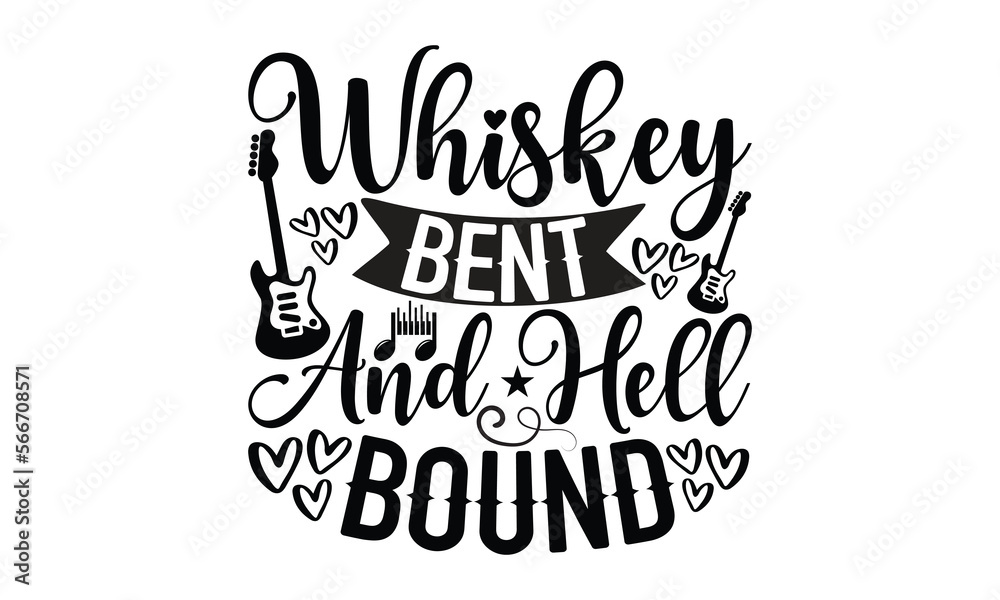 Whiskey Bent And Hell Bound- Singer t shirts design, Hand drawn ...