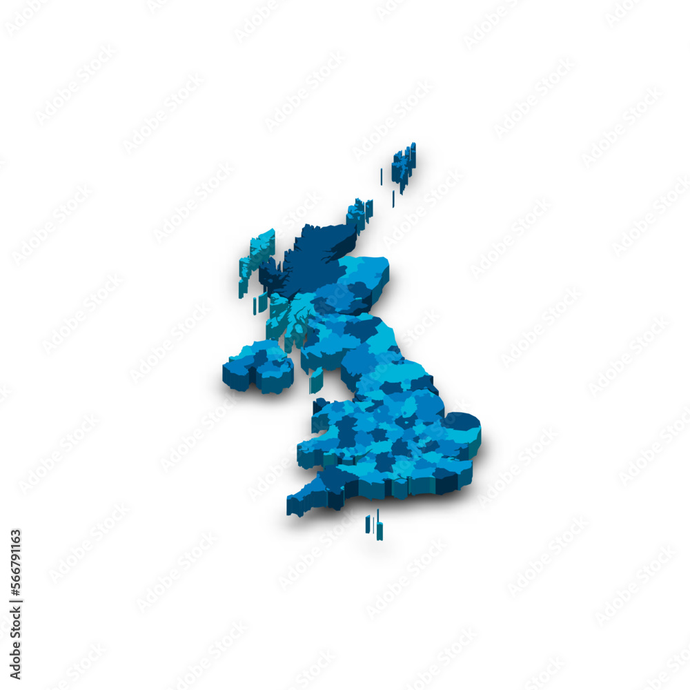 UK political map of administrative divisions Stock Vector | Adobe Stock