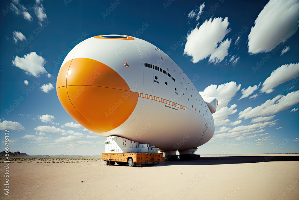 Concept of future cargo airship. Future of air logistics, cargo ...