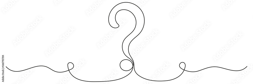 Question mark continuous one line drawing. Vector illustration isolated ...