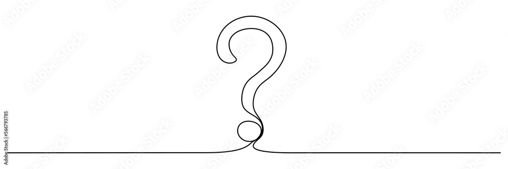 Question mark continuous one line drawing. Vector illustration isolated ...