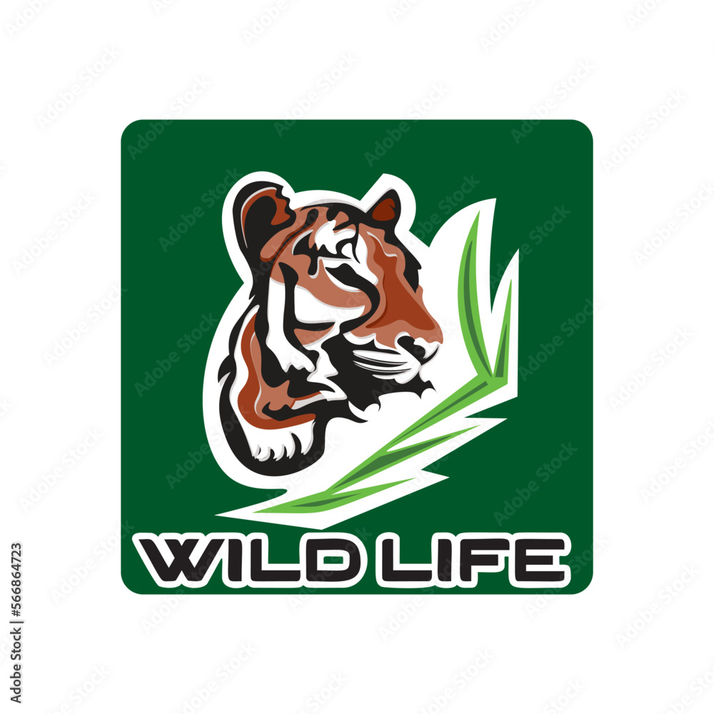Save tiger wildlife mascot logo for nature lovers and animal hobbyist ...