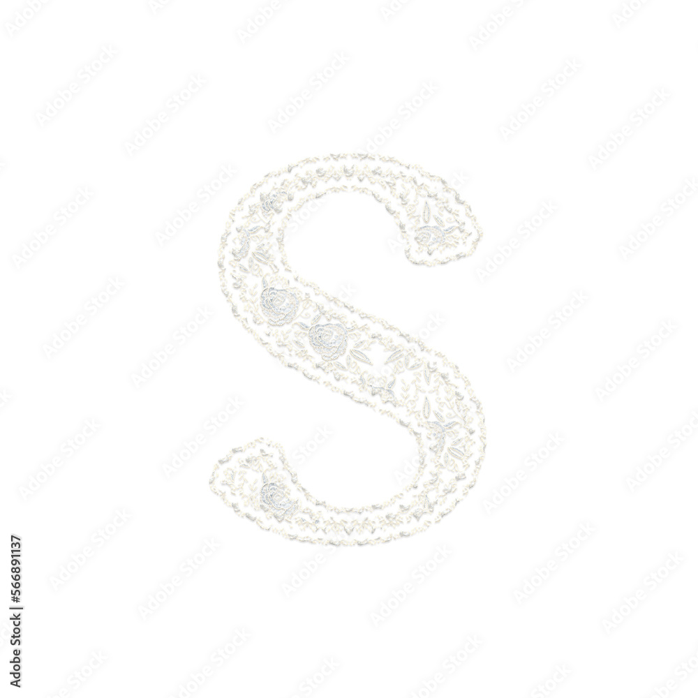 Beautiful floral lace alphabet set in uppercase and lowercase letters ...