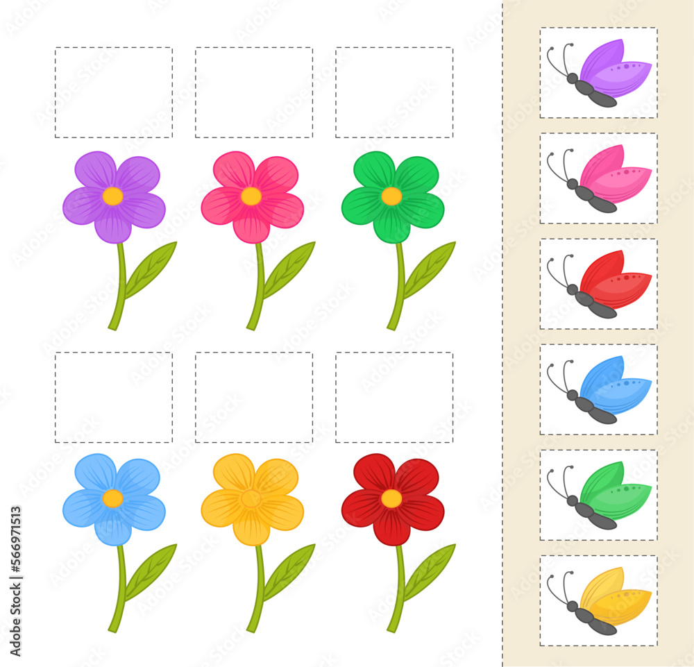 Matching children educational game. Cut out and glue the cards in the ...