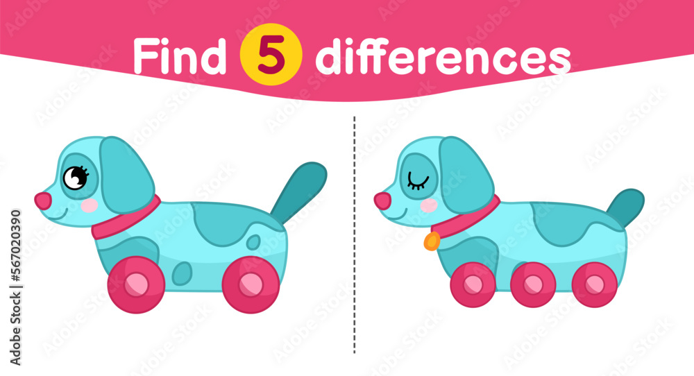 Find differences. Educational game for children. Cartoon vector ...