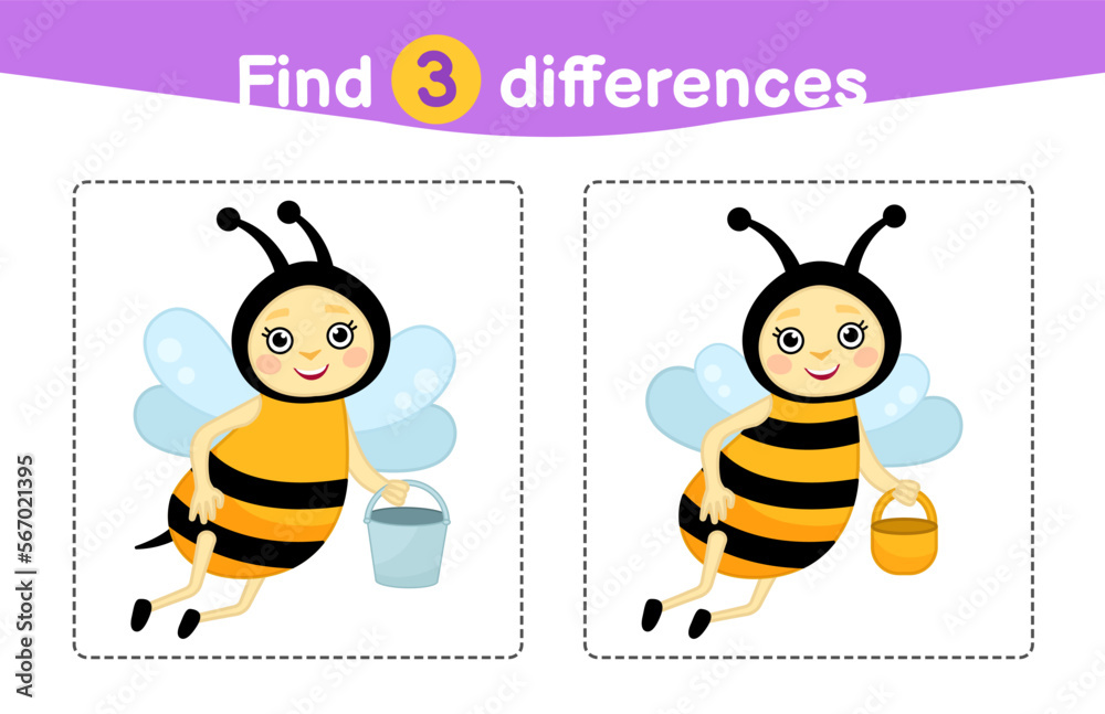 Find differences. Educational game for children. Cartoon vector ...