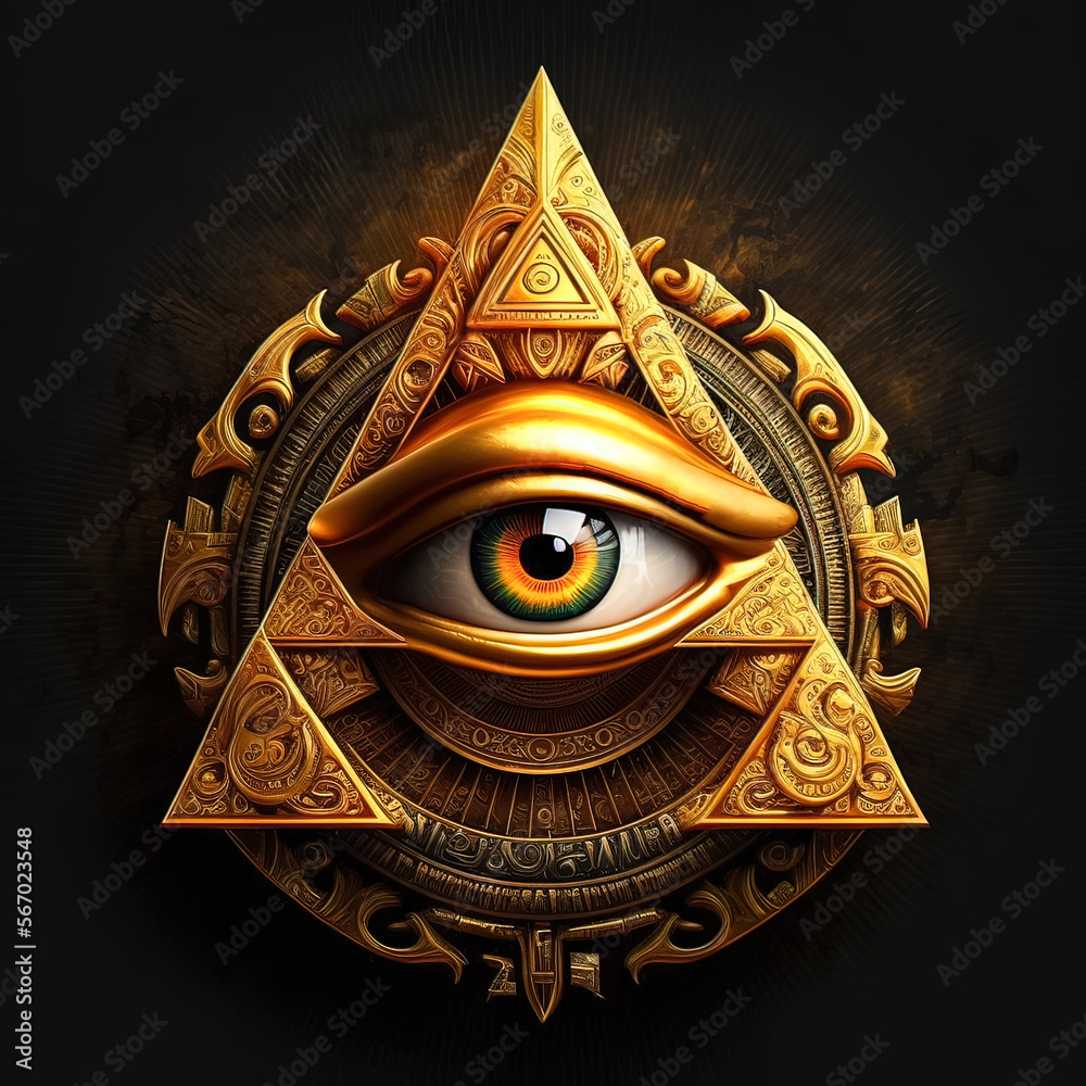 Ilustración de Stock Sign Illuminati. Freemasonry. The masonic square ...