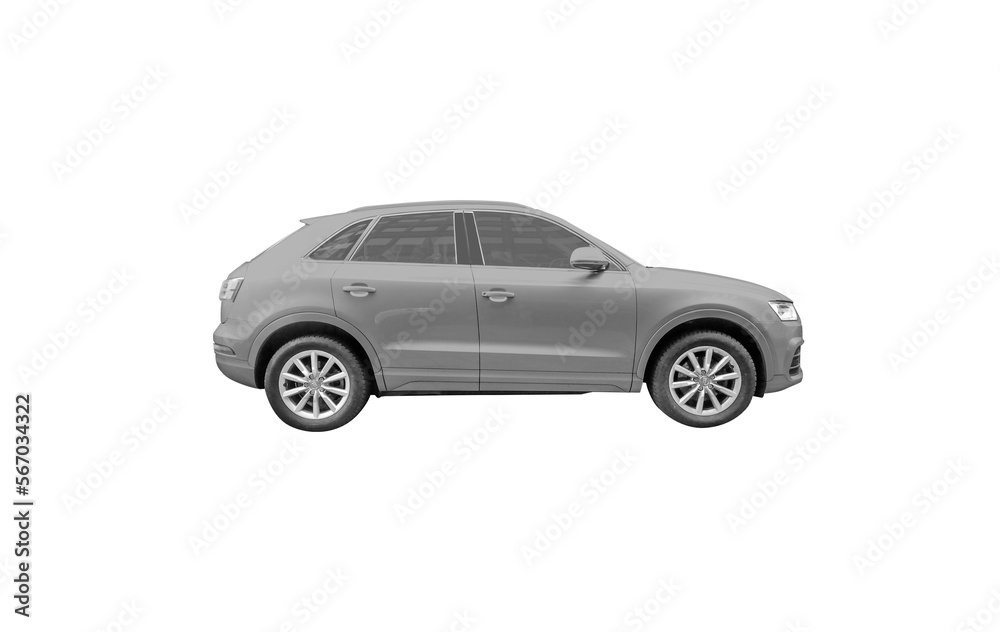 MID GREY AUDI A3 ISOLATED ON WHITE, SIDE VIEW AUDI A3 PNG TRANSPARENT ...
