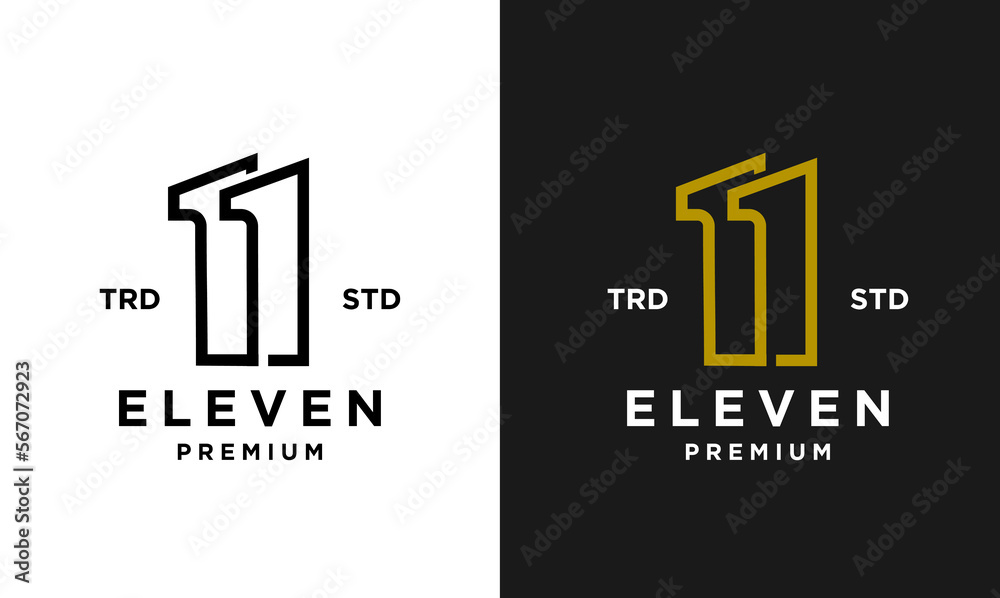 Eleven Initial number 11 icon design logo minimal template Stock Vector ...