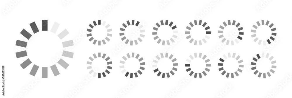 Circular Loading Buffering Icons Vector Video Ready for Animation Gif All Keyframes Frames ...