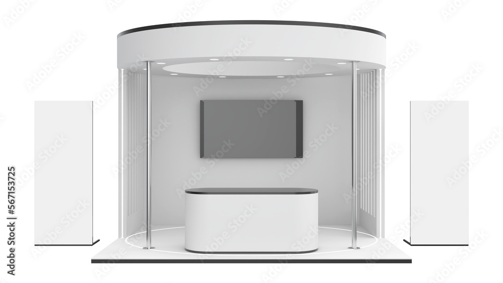 White creative circular exhibition stand design with roll up leds ...