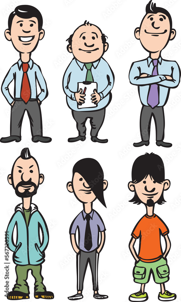 cartoon figures of office people and freaks - PNG image with ...