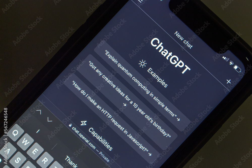 Vancouver, CANADA - Feb 1 2023 : Website of ChatGPT seen in an iPhone ...