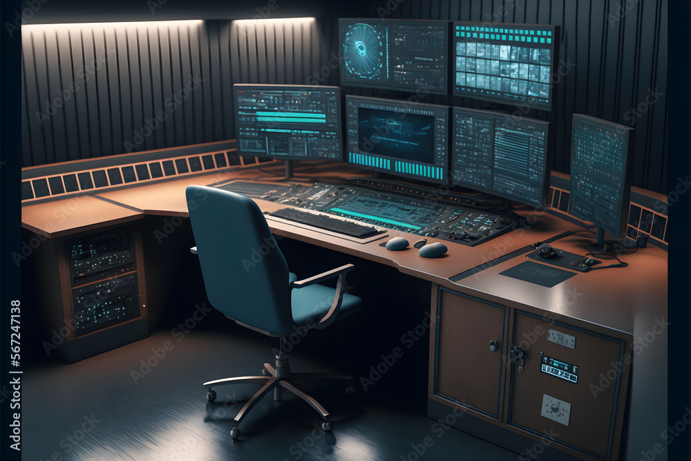 Television Control Room, Public-Relations Production Studio, modern ...