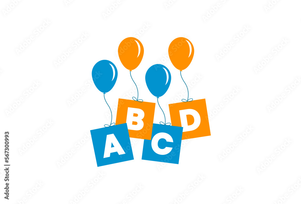 Logo letter ABCD with balloon colorfull random, perfect with education ...