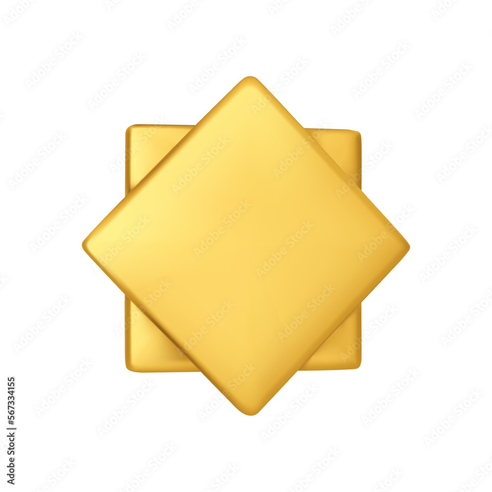 Arabic islamic golden shape for muslim design. 3d border icon. Frame ...