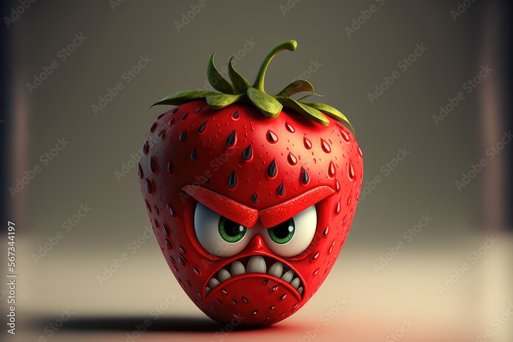 Terrifying Transformation cartoon character Strawberry Goes from Sweet ...