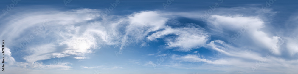 blue sky with clouds as seamless hdri 360 panorama with zenith in ...