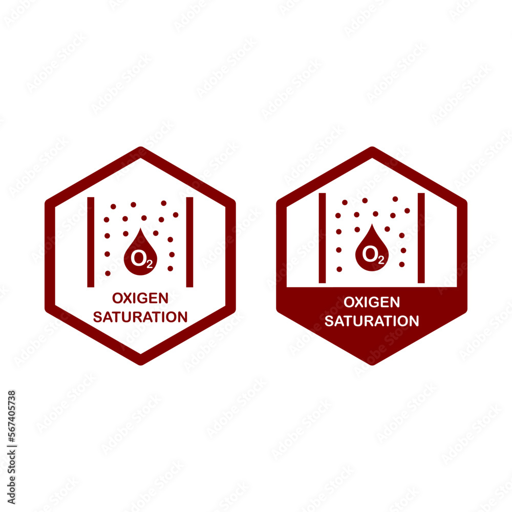 Oxygen saturation logo vector badge. Stock Vector | Adobe Stock