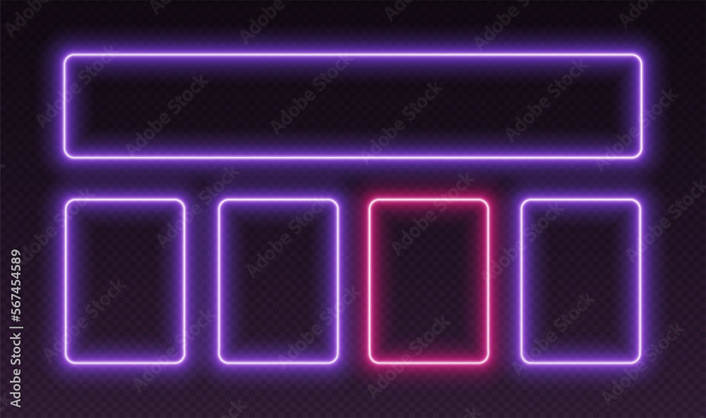 Neon quiz template, UI design for questionnaire with multiple answers ...