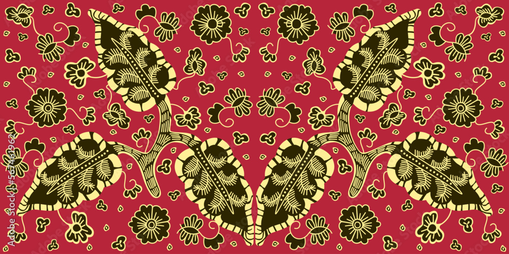 Bungo Keladi Motif, Jambi, Sumatera Land, Indonesia Batik Traditional ...