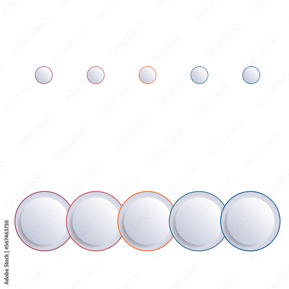 Infographics color bubble chart template for 5 positions Stock ...
