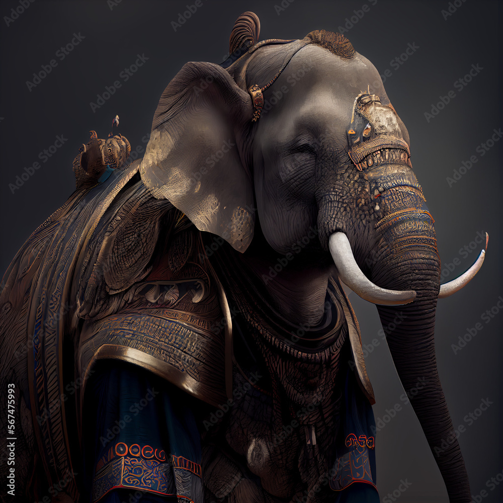 Champion samurai elephant with gradient background, ai art, wallpaper ...