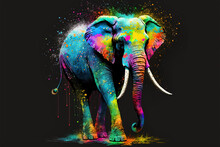 Rainbow Colored Elephant Art Free Stock Photo - Public Domain Pictures