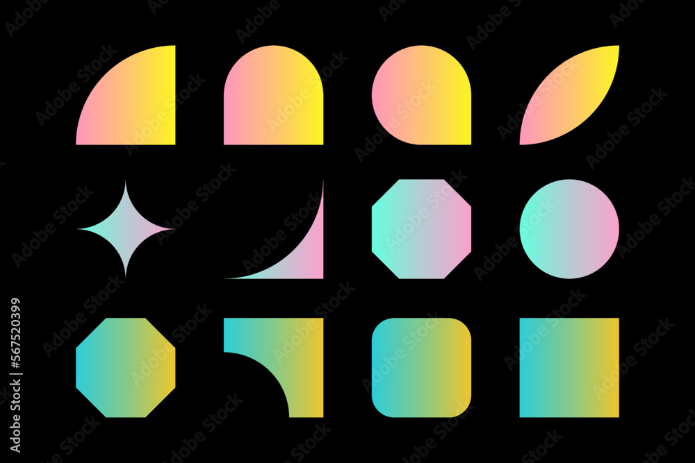Formas abstractas. Figuras geométricas abstractas. Degradado. Formas en ...