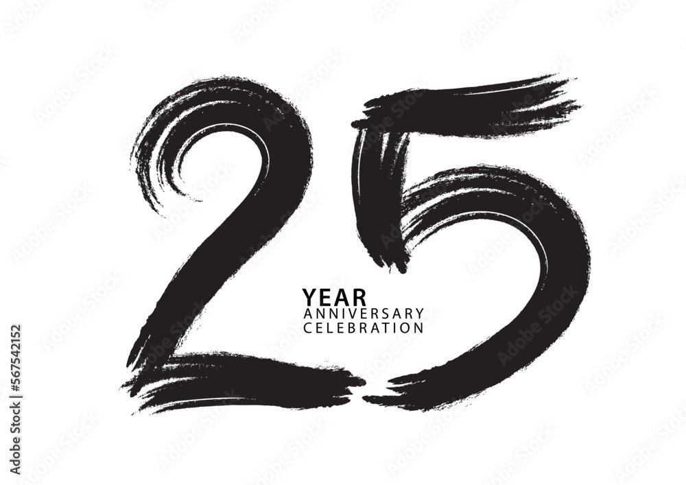 Praca wektorowa bez tantiem: 25 year anniversary celebration logotype ...