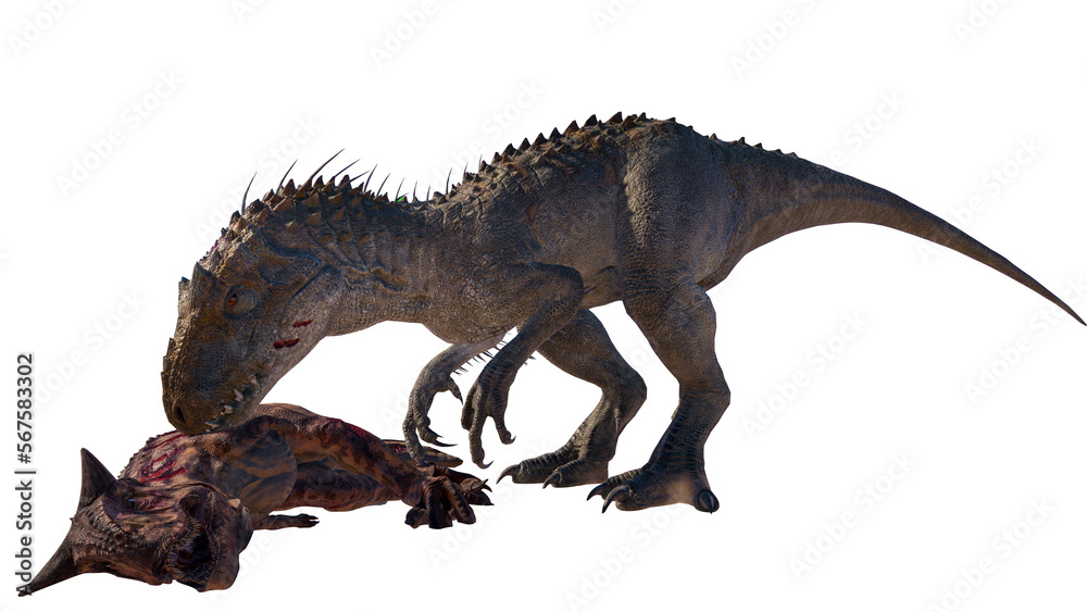 roaring indominus rex dinosaur isolated on blank background PNG Stock ...