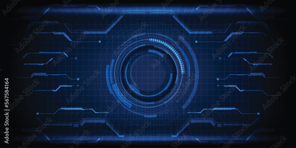 Vector illustrations of abstract blue futuristic digital high ...