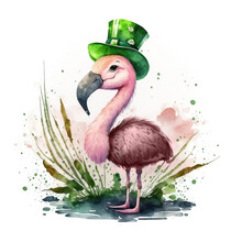 St. Patrick Green Flamingo Art Free Stock Photo - Public Domain Pictures