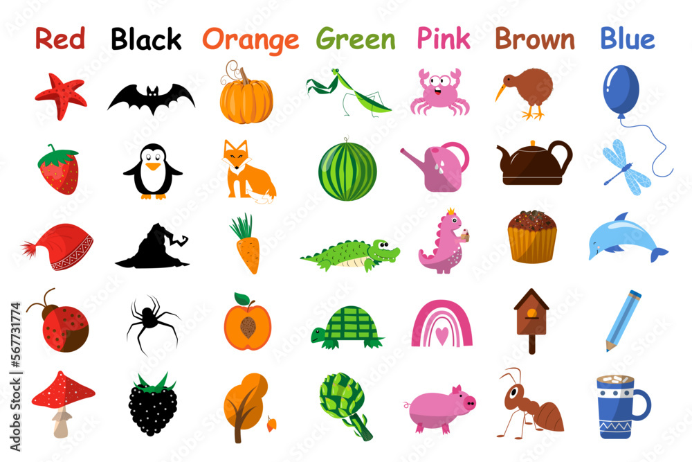 flashcards colors. Learning colors for preschool. Worksheet for ...