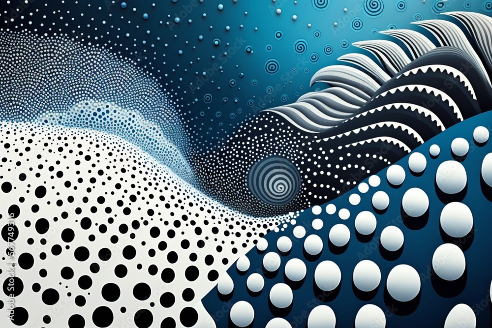 Ocean waves Dot art , pop art, contemporary art , fashion, , woman, art trends Stock ...