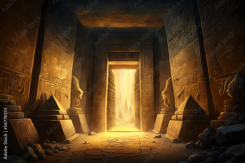 Inside the secret tombs of Egyptian Pharaohs. The tomb of King Tut, Egypt pyramid interiors ...