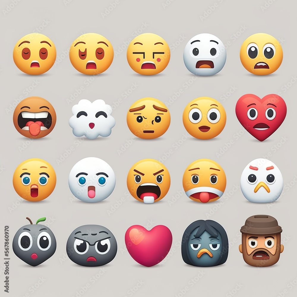 Vector set of Emoji. Emoji IOS. IOS emoticon pack. Editorial material ...